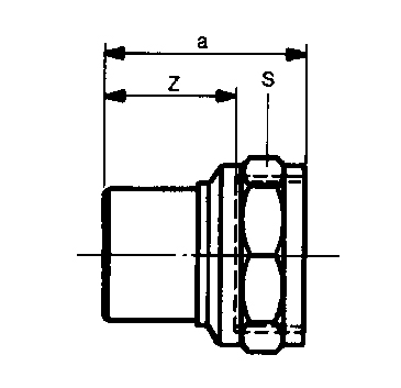 Übergangsmuffennippel mit zyl. IG (Rp) - ISO 7-1 und Außenlötende 35 x 1" - Conex Bänninger ...