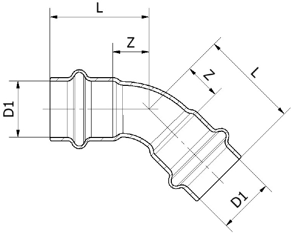 45° Obtuse Elbow 5/16" - US