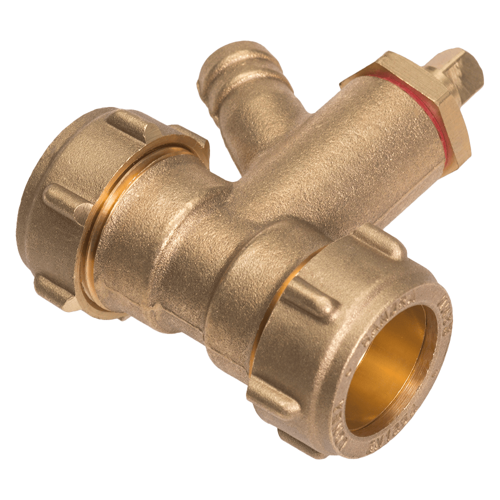 Straight Coupler With Drain Tap 22mm - Conex International