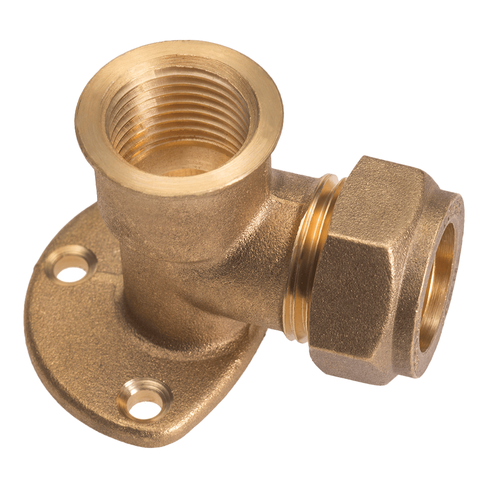 Female Wall Plate Elbow (3 hole) 10 x 1/2" - Conex International