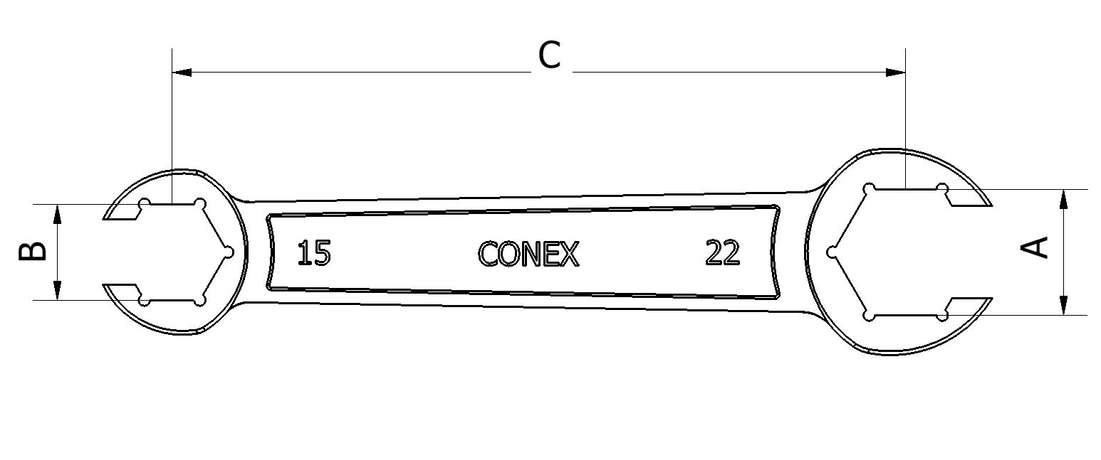 C' Capnut Ring Spanner Zinc Plated 28 x 22mm - Conex International
